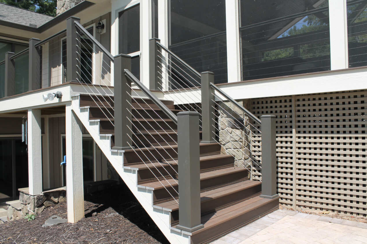 Non-Stamped Bronze Top Stair Rail and 6x6 Bronze Aluminum Post Sleeves ...