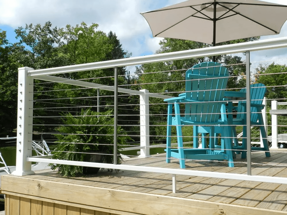 Non-Stamped Aluminum Top Rail with third-party cable system